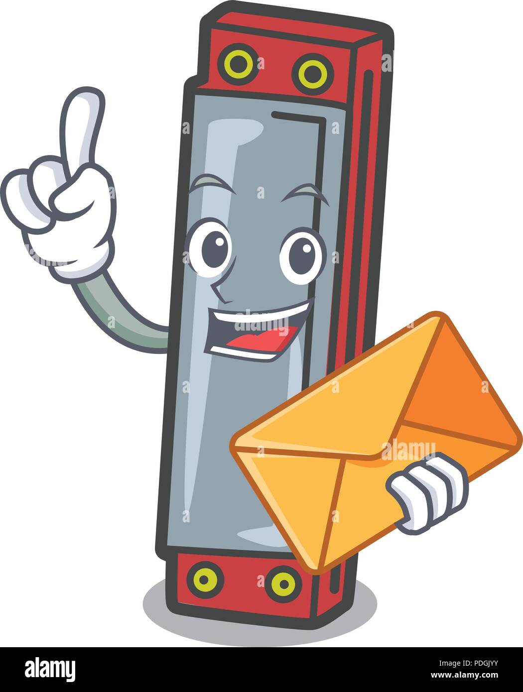 With envelope harmonica character cartoon style Stock Vector Image ...