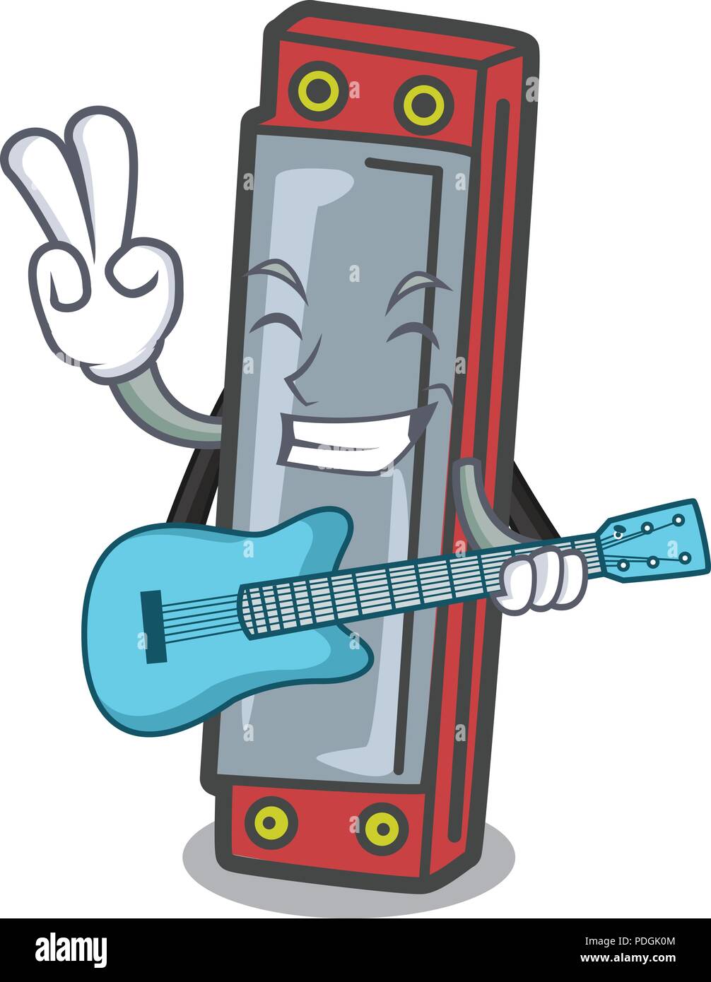 With guitar harmonica mascot cartoon style Stock Vector Image & Art - Alamy