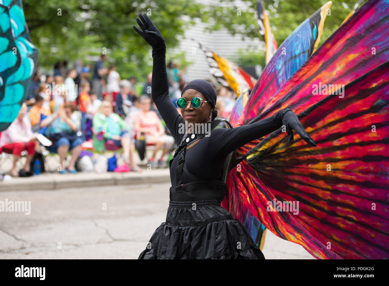Cleveland, Ohio, USA - June 9, 2018 African american woman dress up as ...