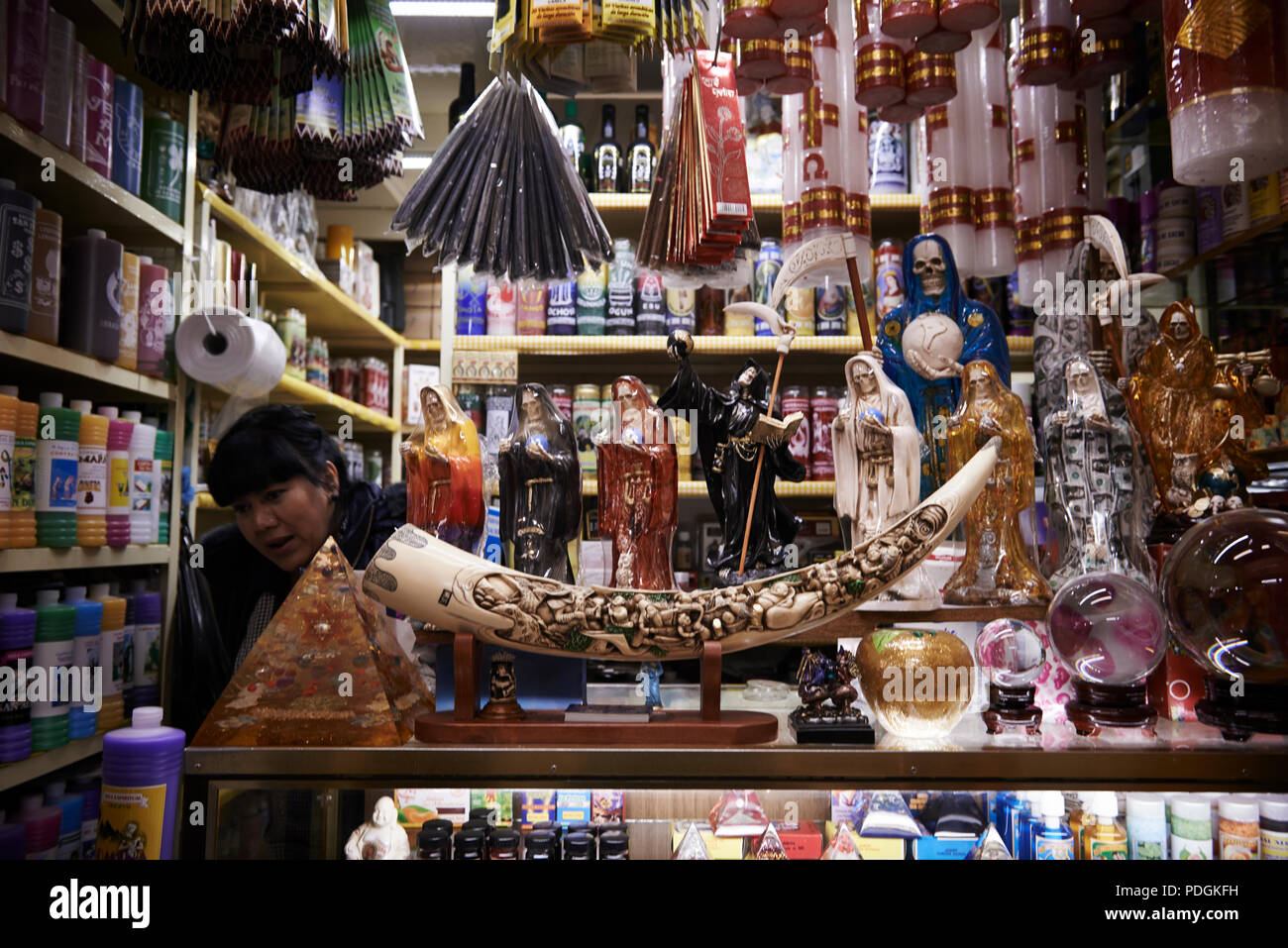 Black magical ingredients sold at Mercado de Sonora. Dried animal ...