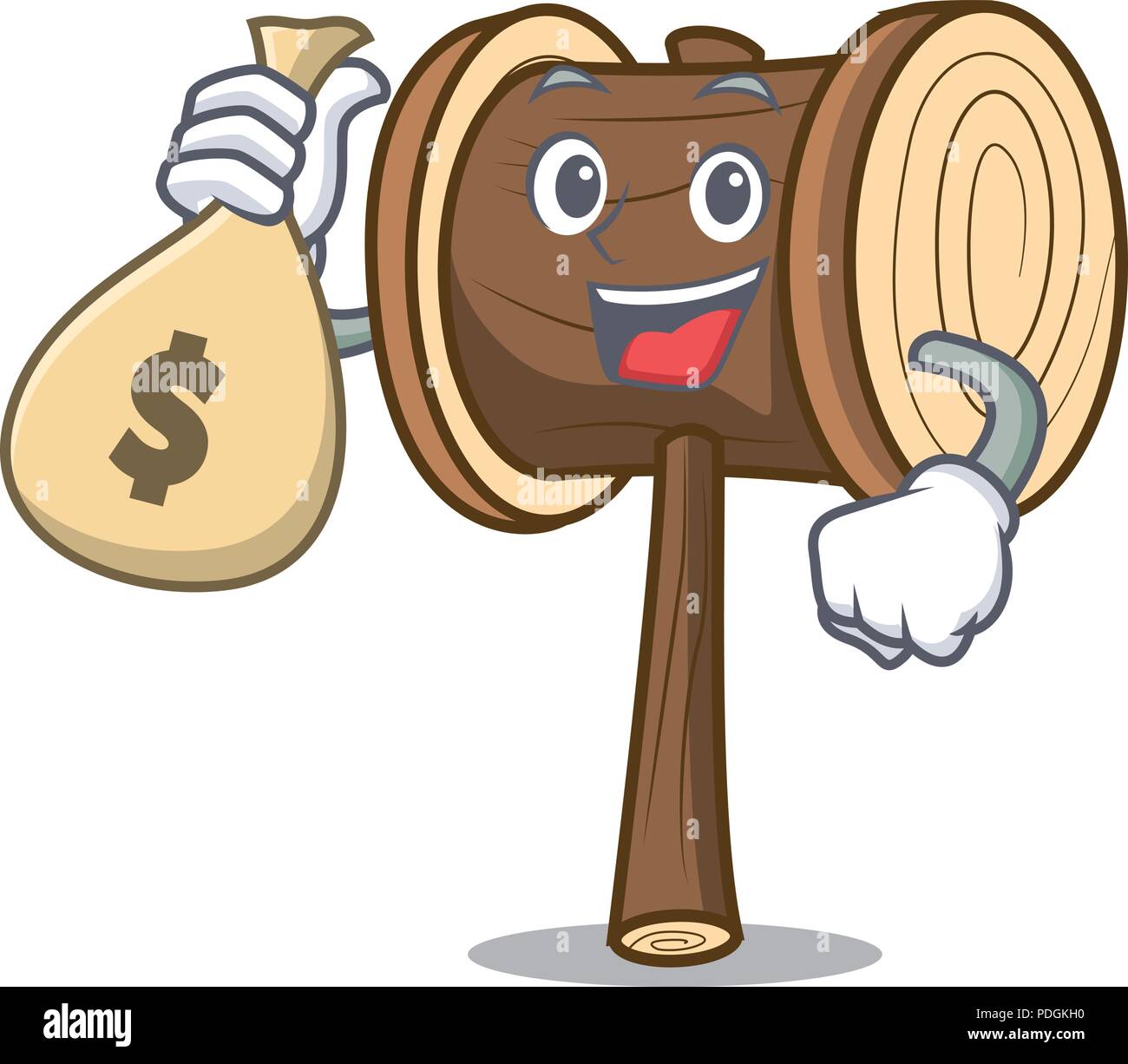 With money bag mallet character cartoon style Stock Vector Image & Art ...
