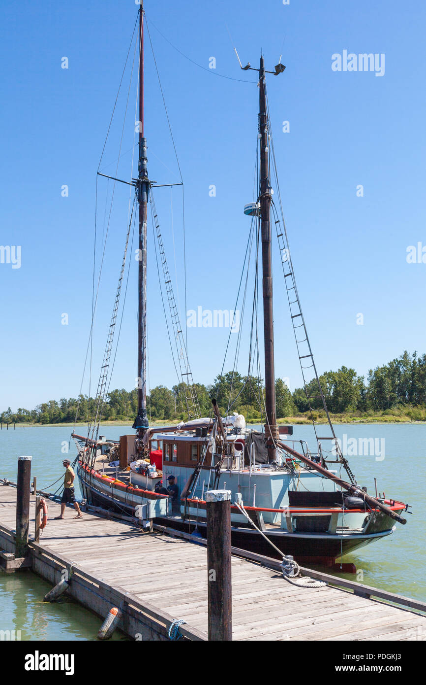 A Ketch docked at the historic Britannia Ship Yard in Steveston ...