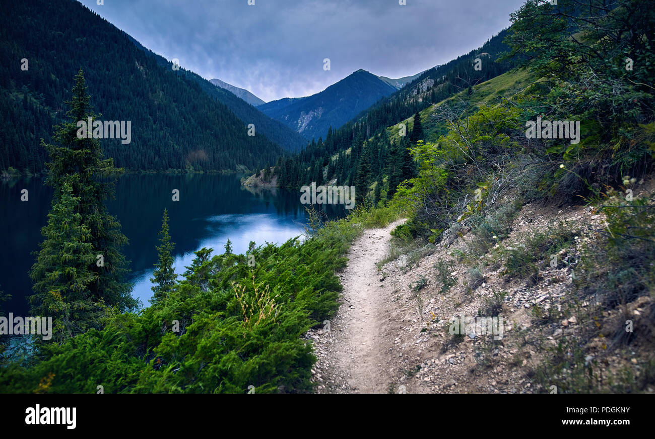 Alpine mountain moody lake hi-res stock photography and images - Alamy