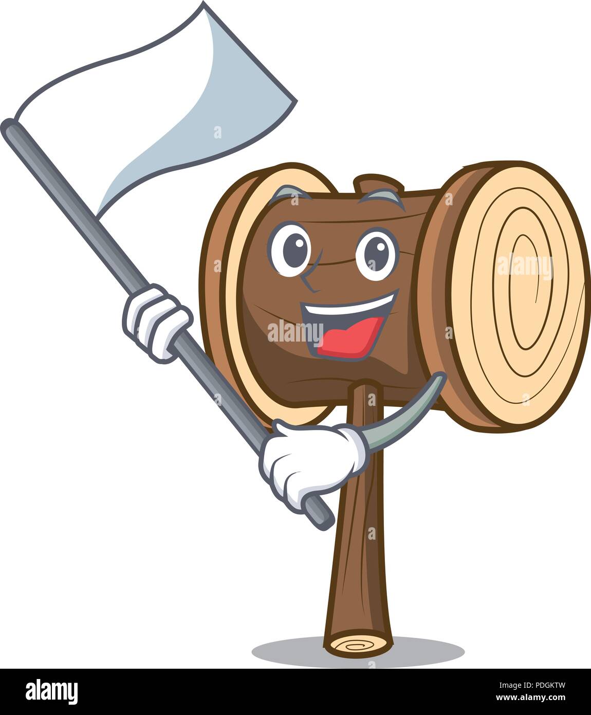 With flag mallet mascot cartoon style Stock Vector Image & Art - Alamy