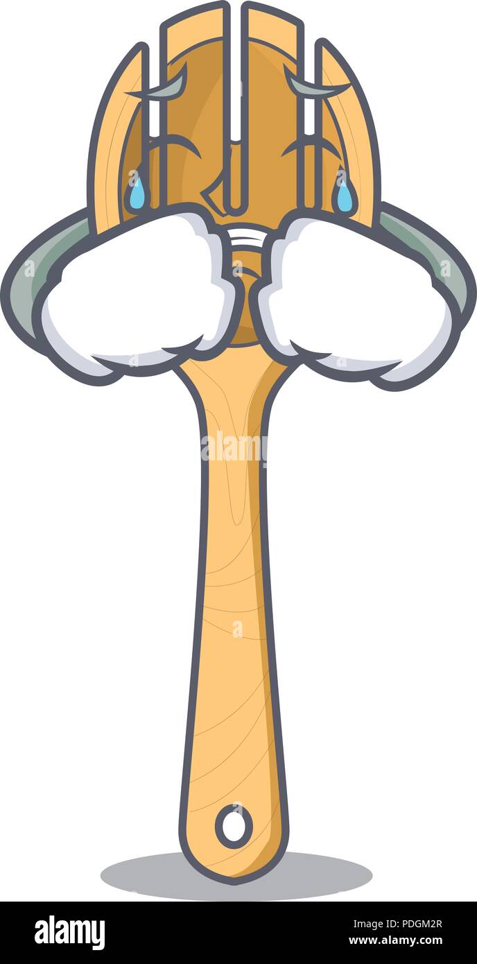 Crying wooden fork mascot cartoon Stock Vector Image & Art - Alamy