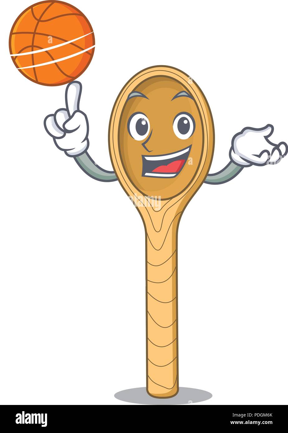 With basketball wooden spoon character cartoon Stock Vector Image & Art ...