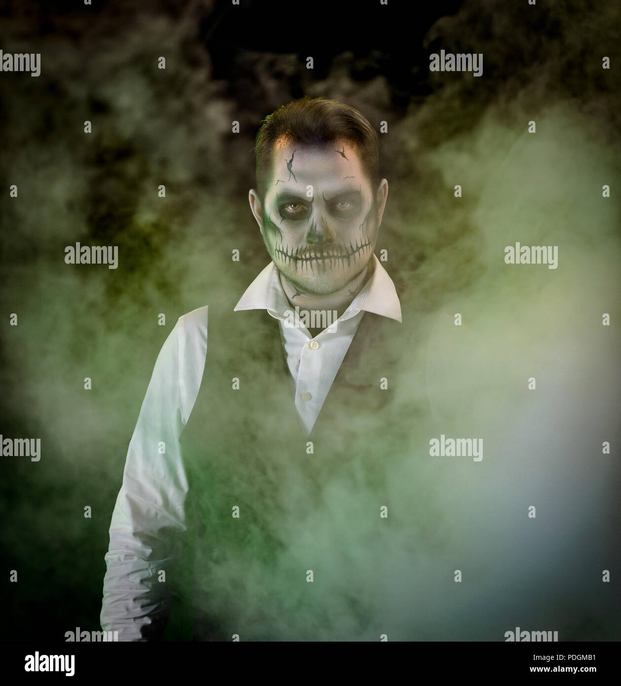 Portrait man skeleton behind hi-res stock photography and images - Alamy