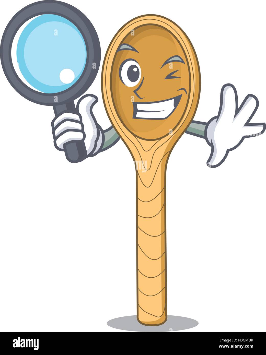 Detective wooden spoon character cartoon Stock Vector Image & Art - Alamy