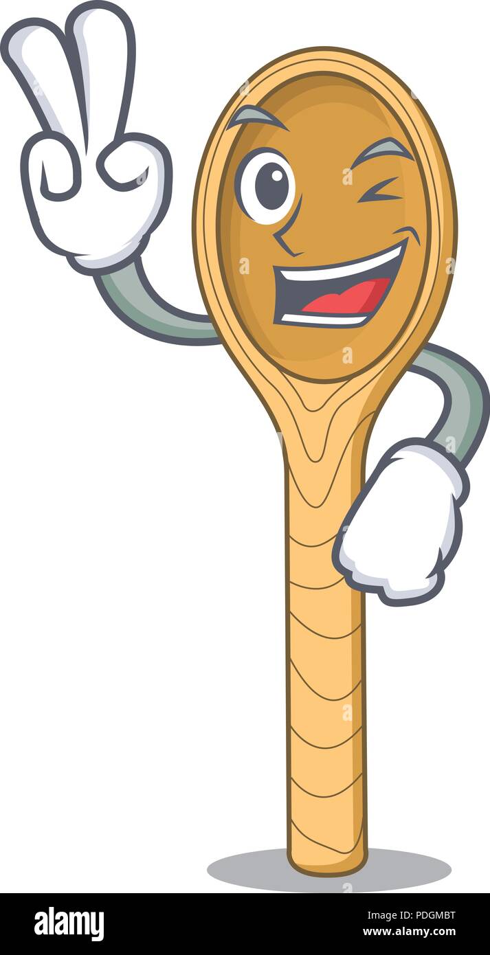 Two finger wooden spoon character cartoon Stock Vector Image & Art - Alamy