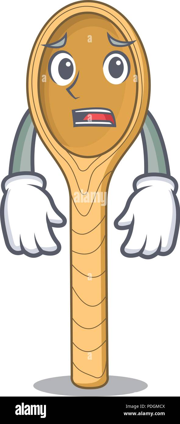 Afraid wooden spoon mascot cartoon Stock Vector Image & Art - Alamy
