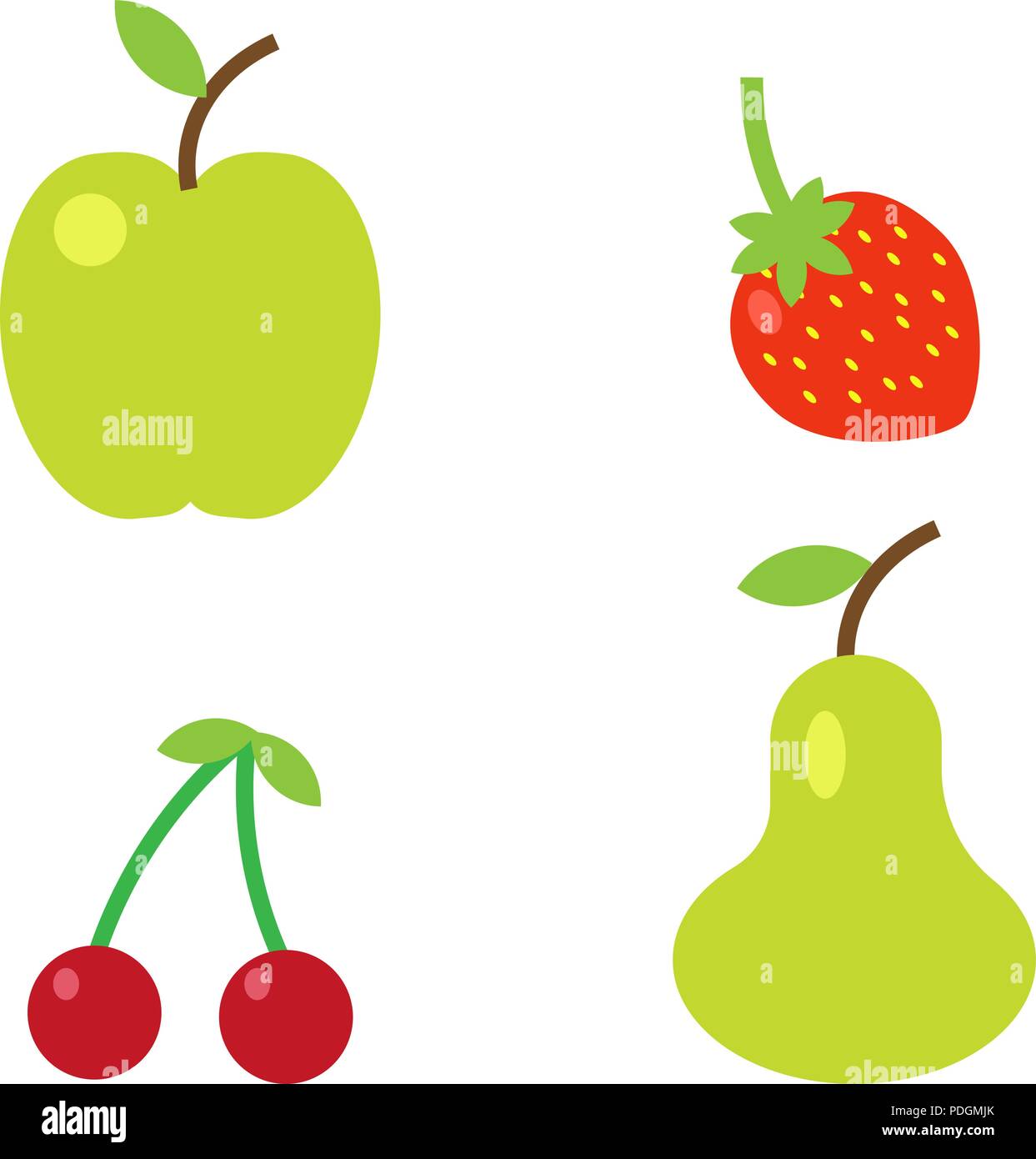 The Vector illustration. 4objects of fruit set Stock Vector Image & Art ...