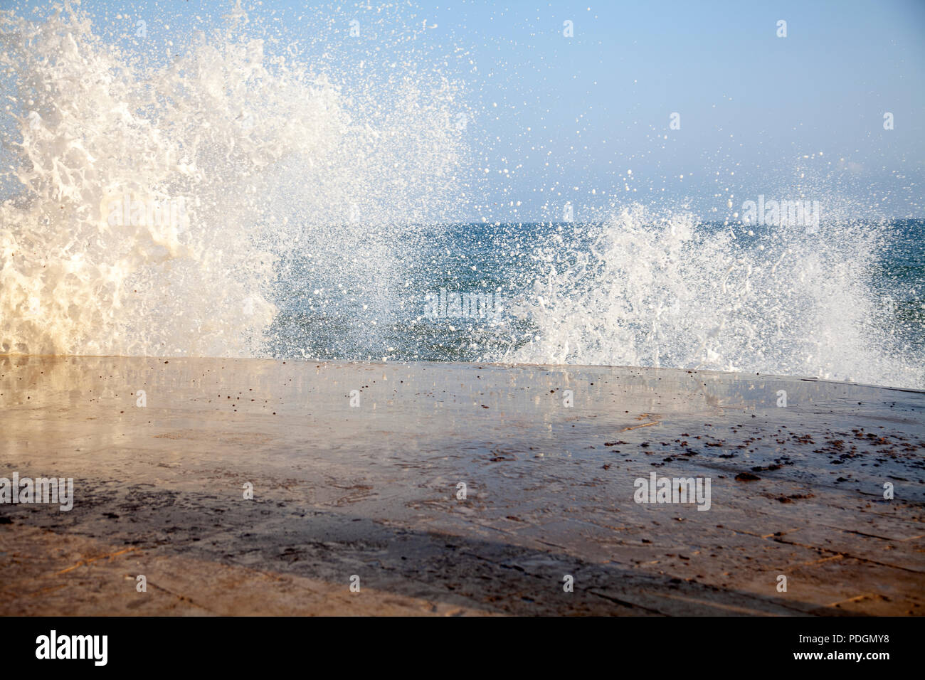 Water Splash Esplanade - Sitges Spain Stock Photo - Alamy