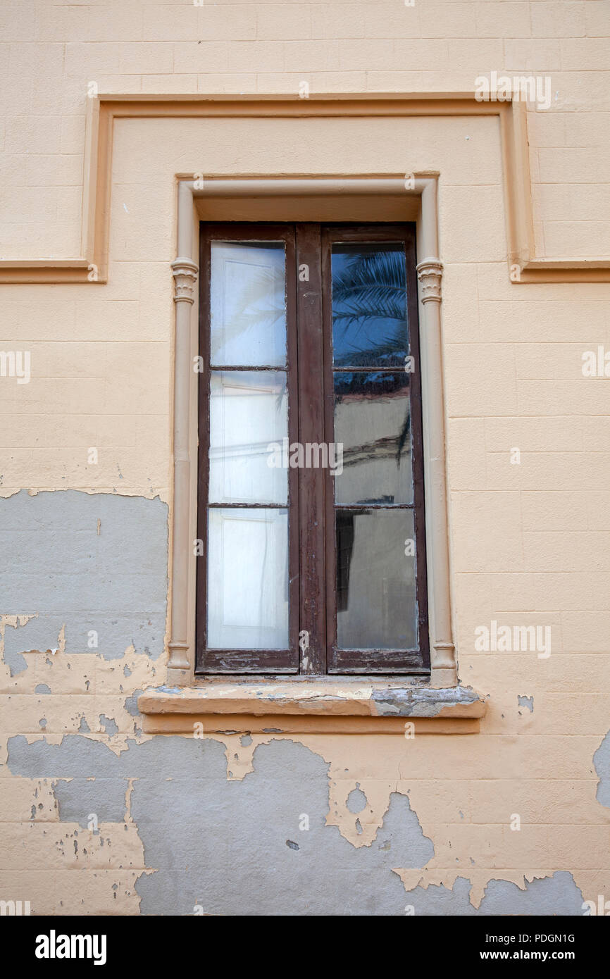 Window on Peeling Wall Stock Photo - Alamy