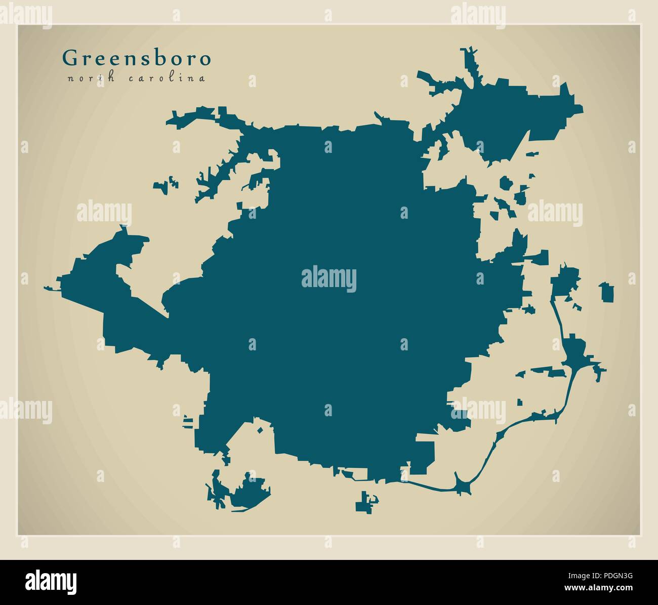 Modern City Map - Greensboro North Carolina city of the USA Stock ...