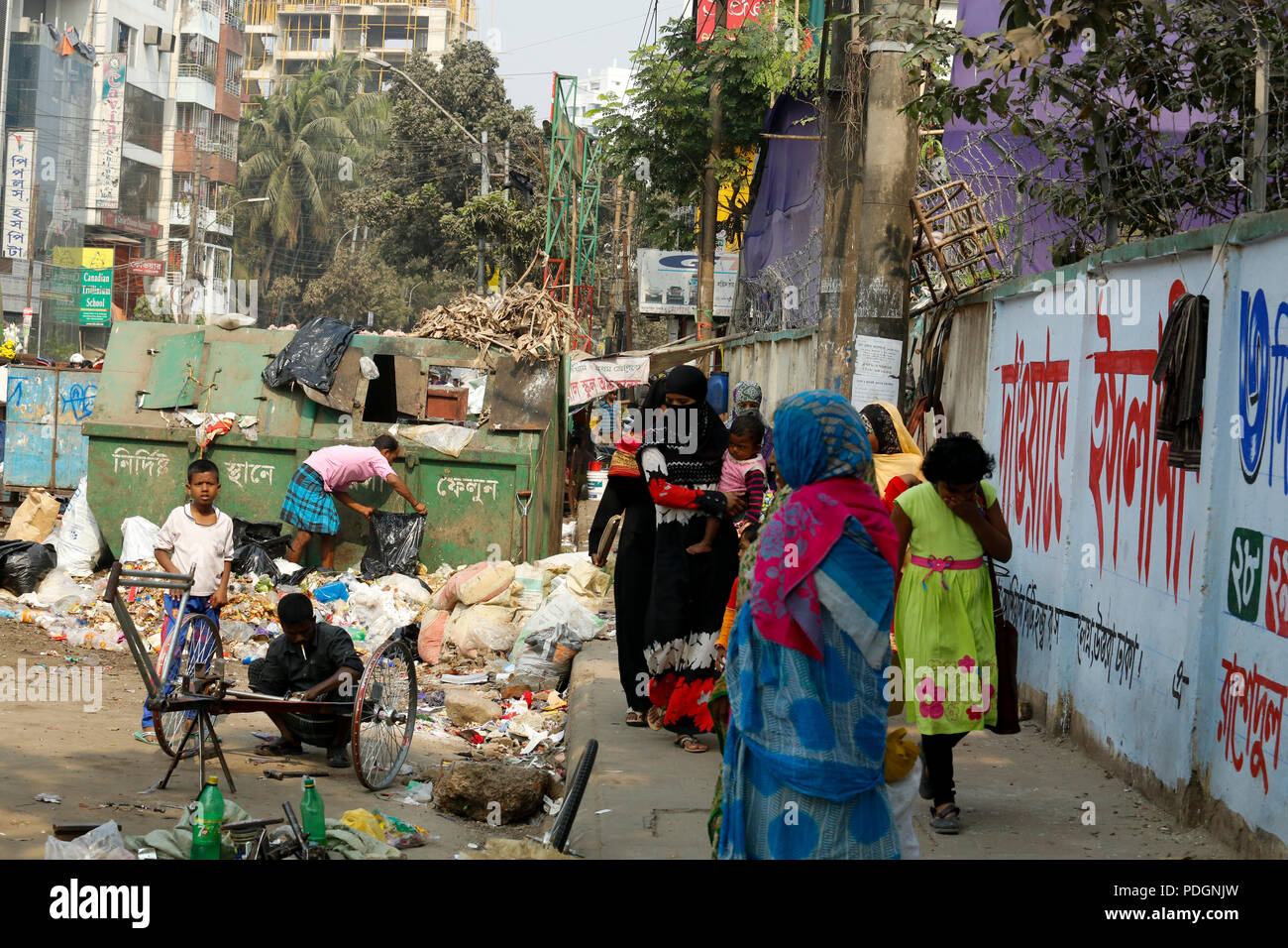 Garbage-littered on the streets is the common scenario in Dhaka, the ...