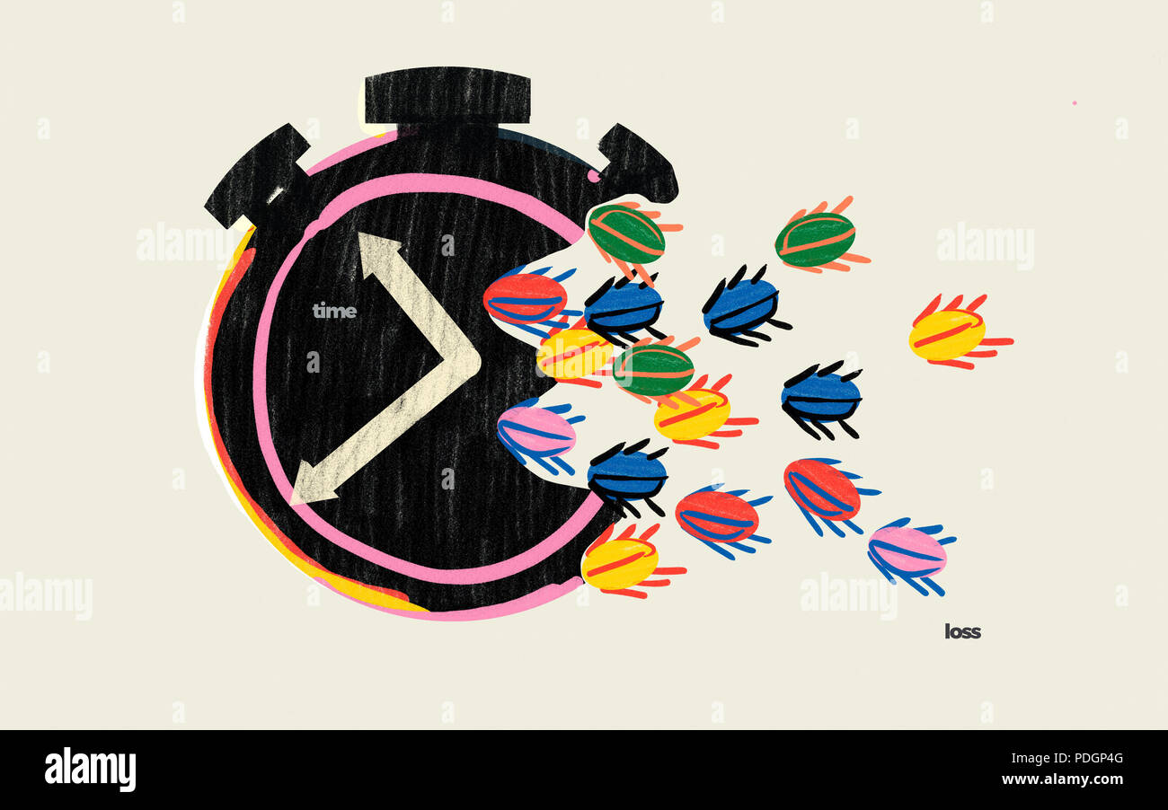 Daily loss and waste of time. Procrastination and low productivity ...