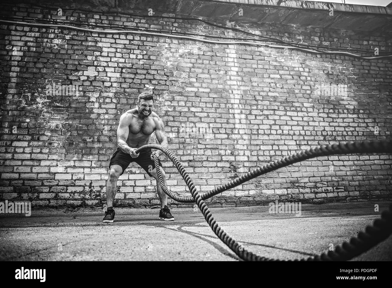 Athletic man Black and White Stock Photos & Images - Alamy