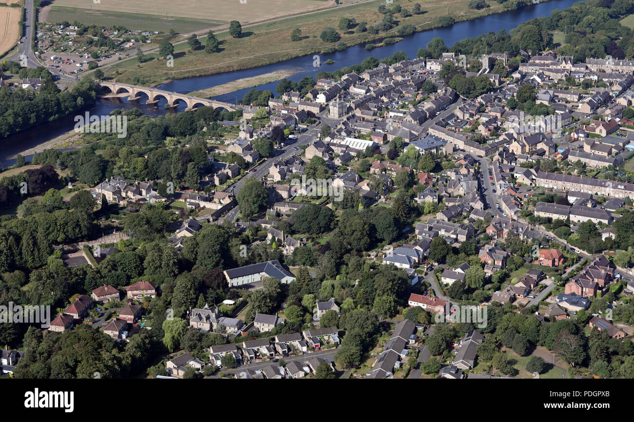 aerial view of Corbridge town centre, Northumberland Stock Photo - Alamy