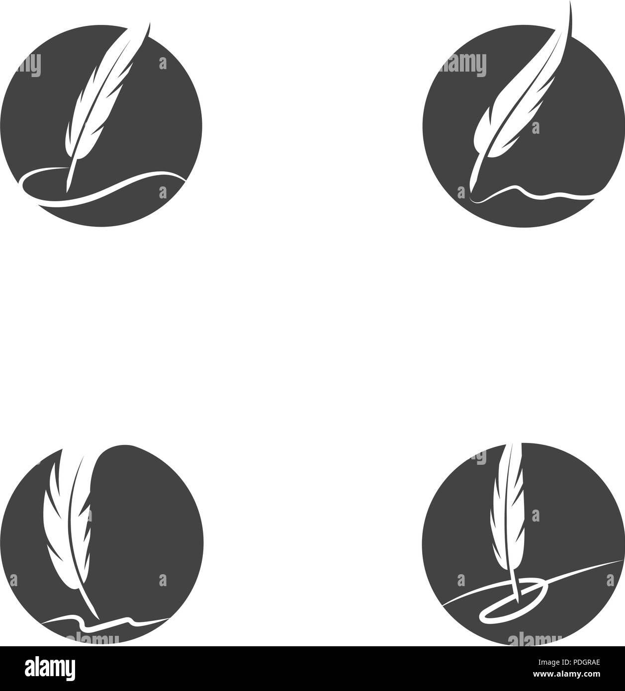 Feather pen Logo template Vector icon illustration Stock Vector Image ...