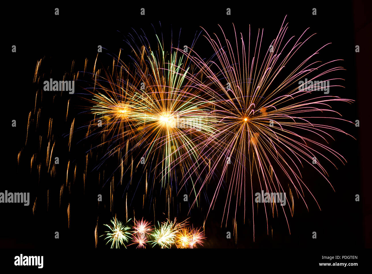 Fireworks of the 14th of July, Bastille Day in France Stock Photo - Alamy