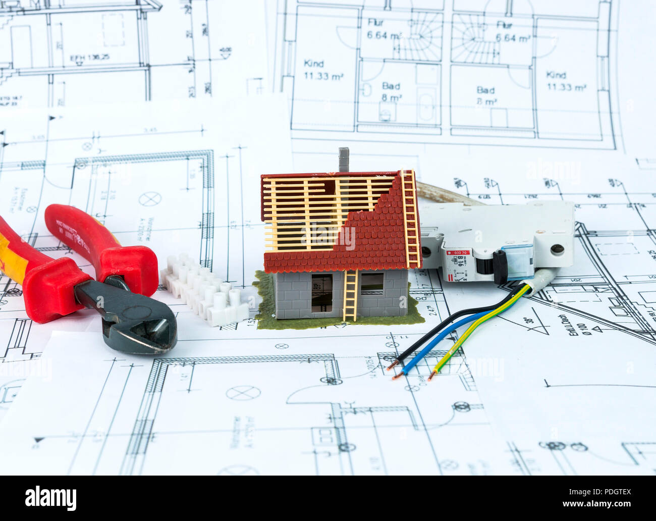 Electrical planning for a house Stock Photo - Alamy