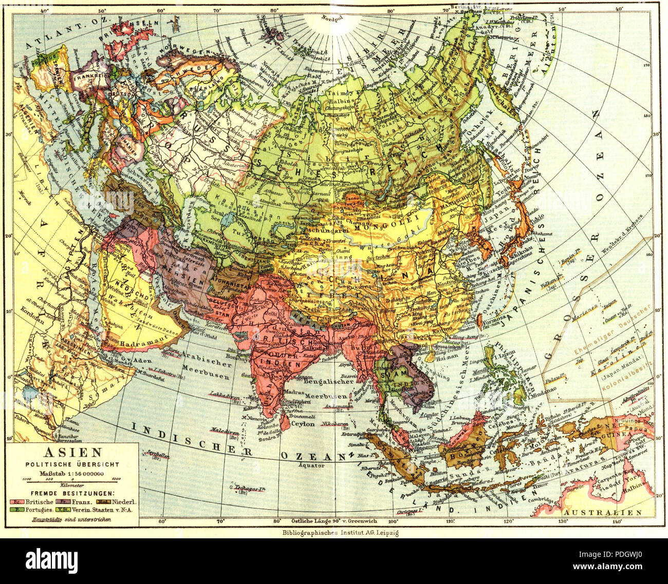 Asia map 1930s hi-res stock photography and images - Alamy