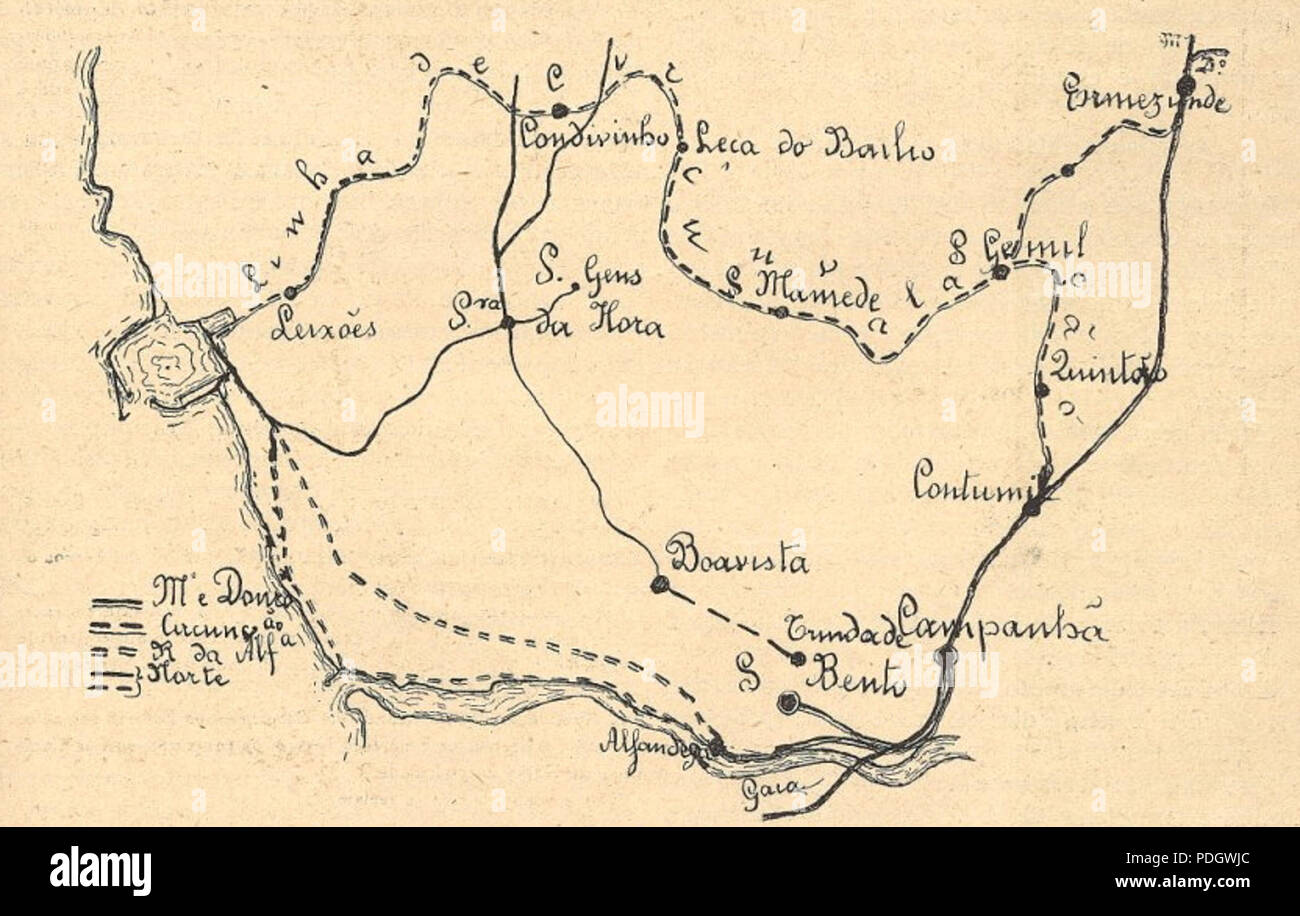 217 Mapa da Linha de Leixoes - GazetaCF 1219 1938 Stock Photo - Alamy
