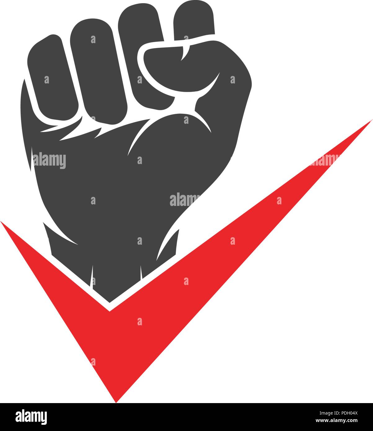 Hand strong vector icon illustration logo template Stock Vector Image ...