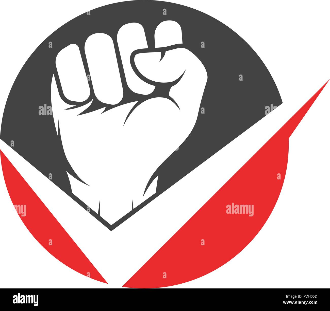 Hand strong vector icon illustration logo template Stock Vector Image ...