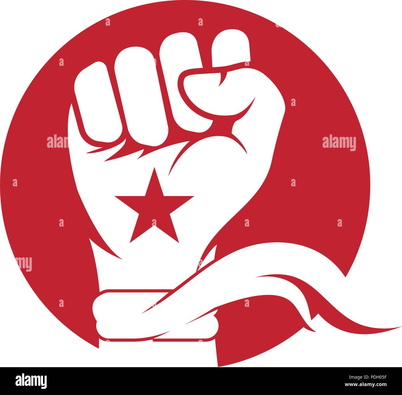 Hand strong vector icon illustration logo template Stock Vector Image ...