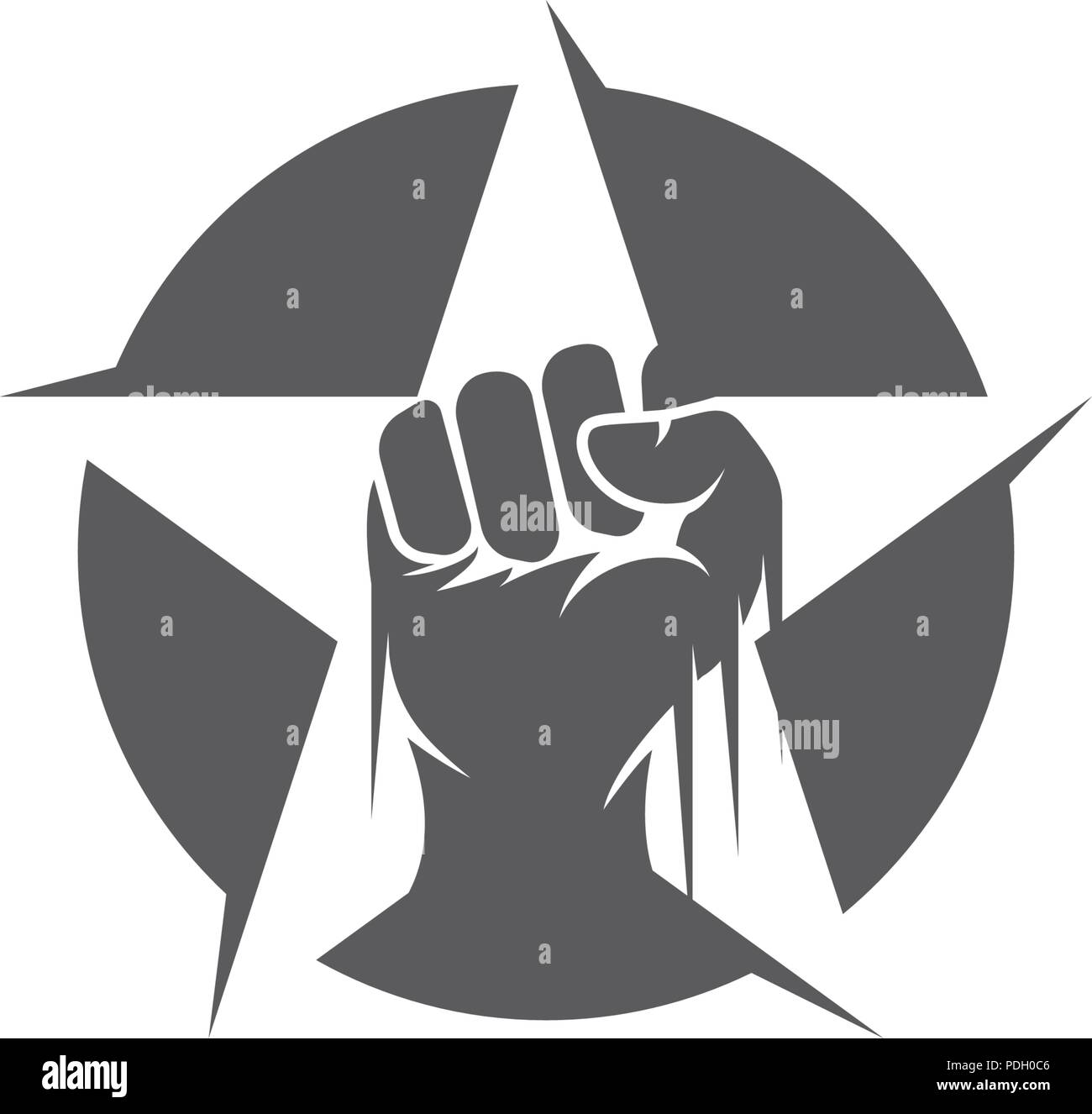 Hand strong vector icon illustration logo template Stock Vector Image ...