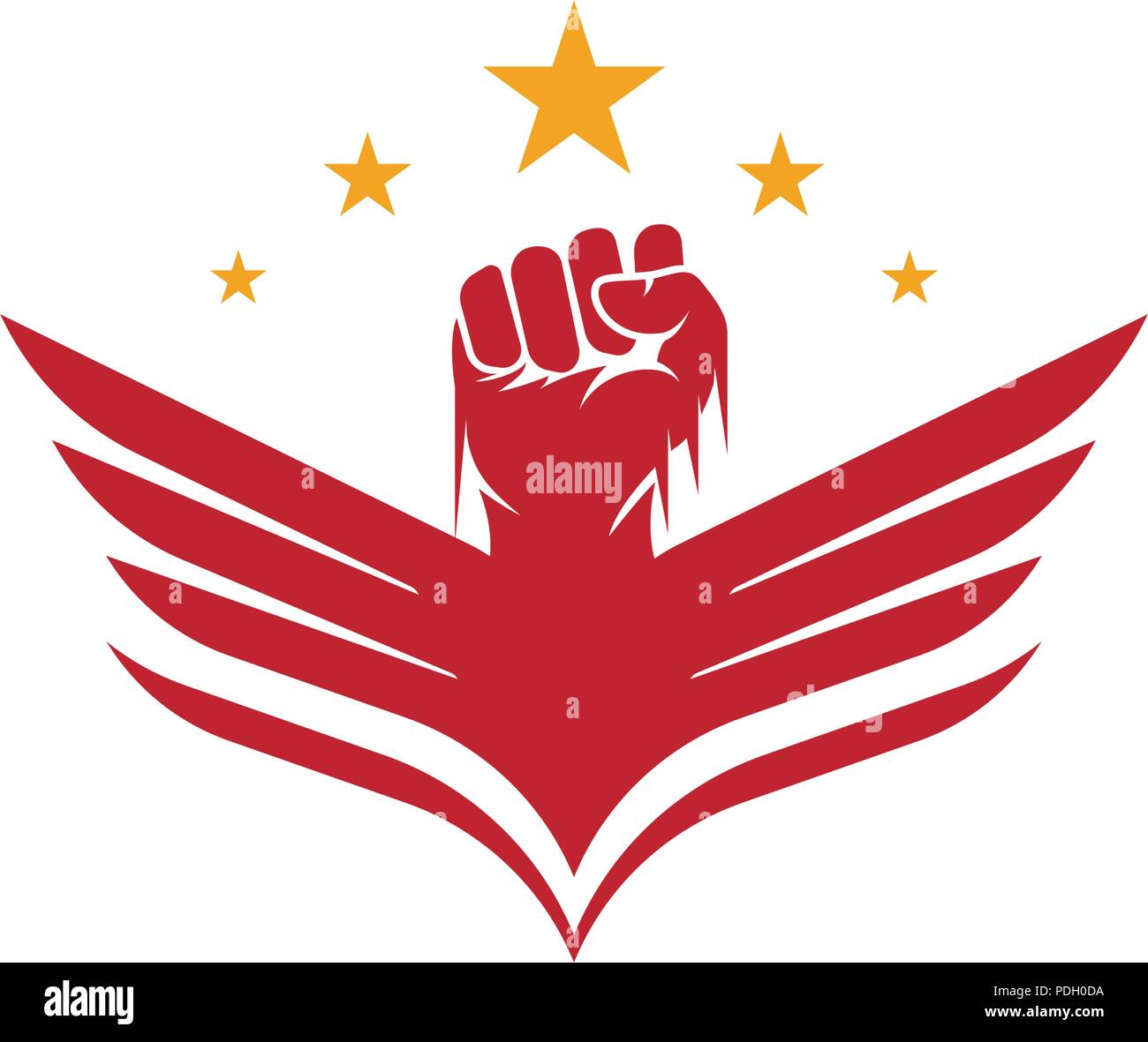 Hand strong vector icon illustration logo template Stock Vector Image ...