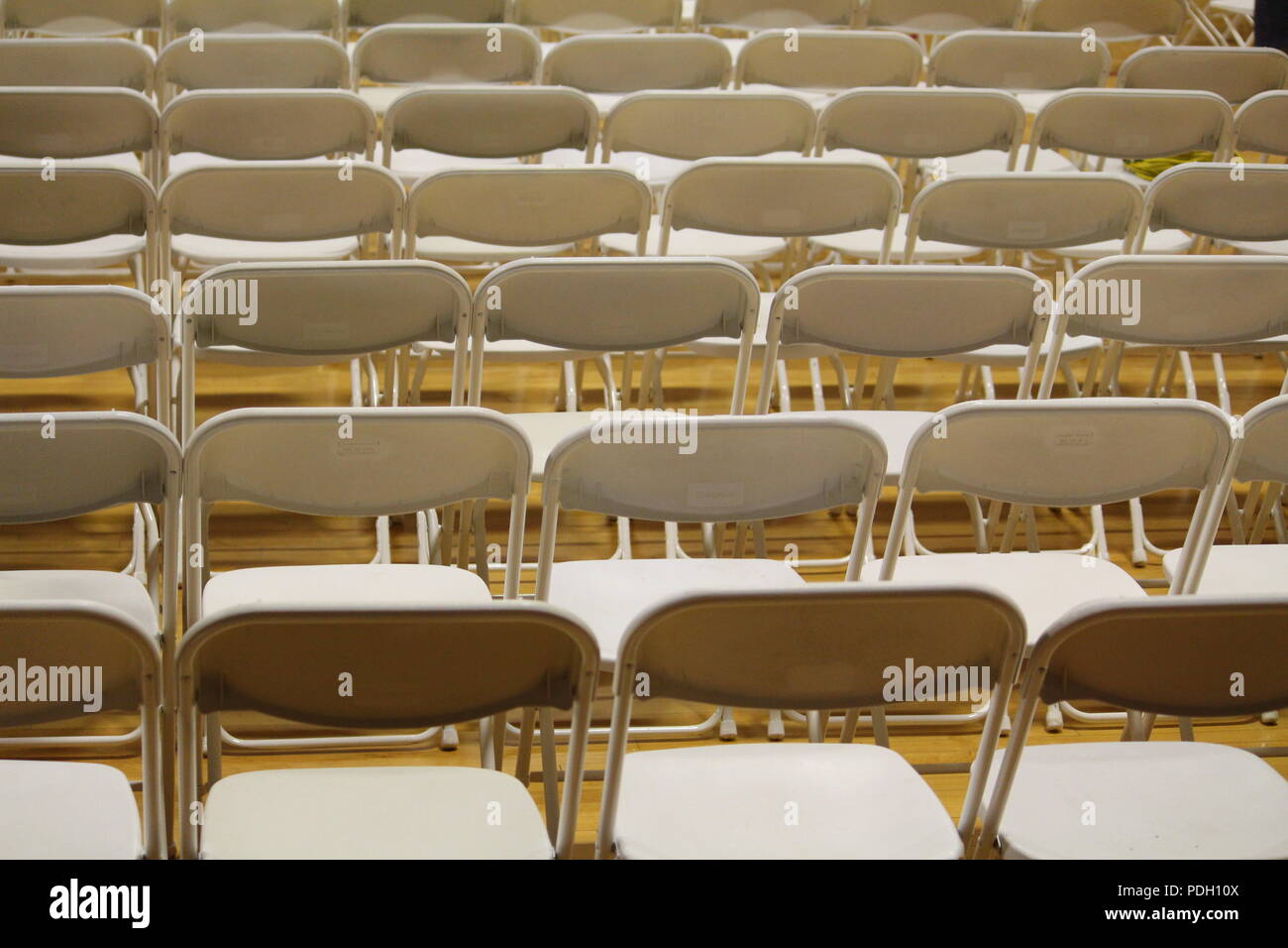 Auditorium chairs set up for graduation Stock Photo - Alamy