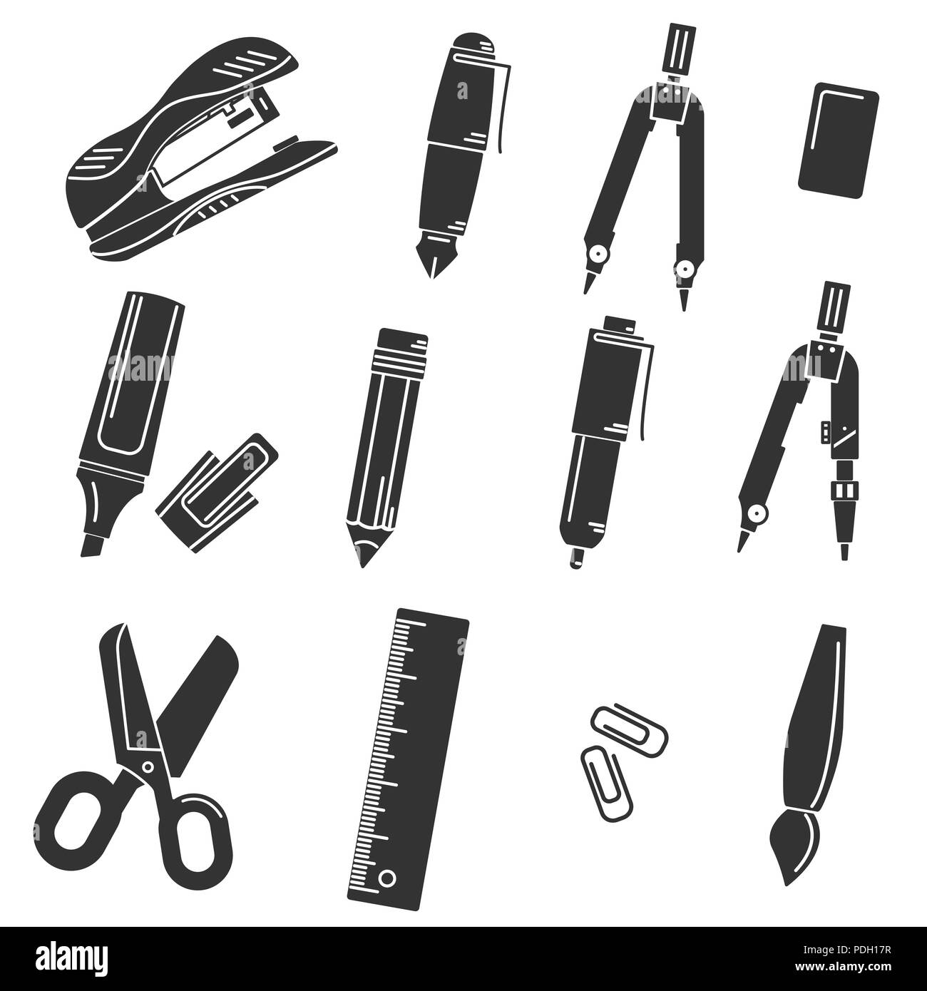 Set school office supplies Stock Vector Images - Alamy