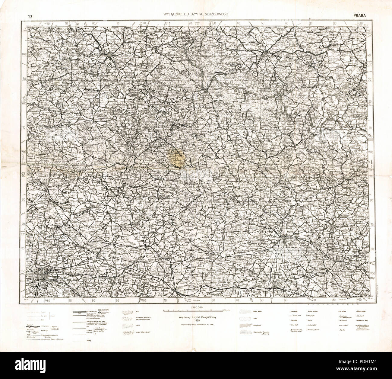 378 WIG Mapa Operacyjna Polski - 72 Praga 1939 Stock Photo - Alamy