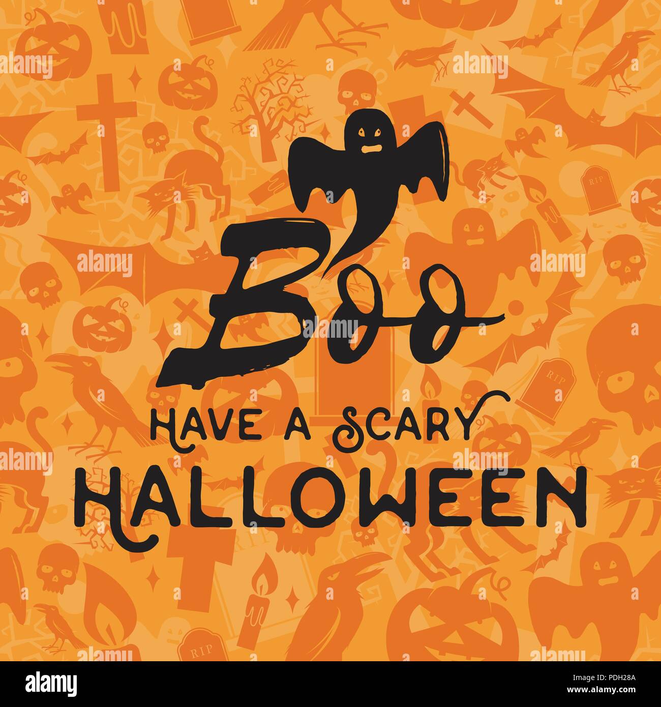 Boo scary happy halloween Stock Vector Images - Alamy