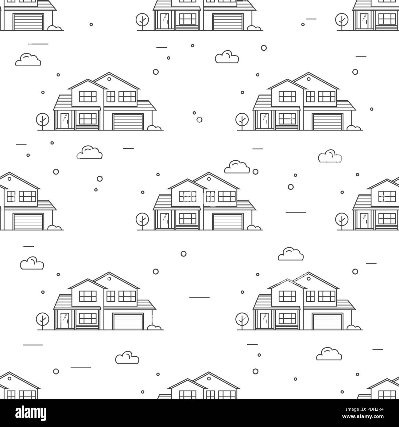 Single line of houses Stock Vector Images - Alamy