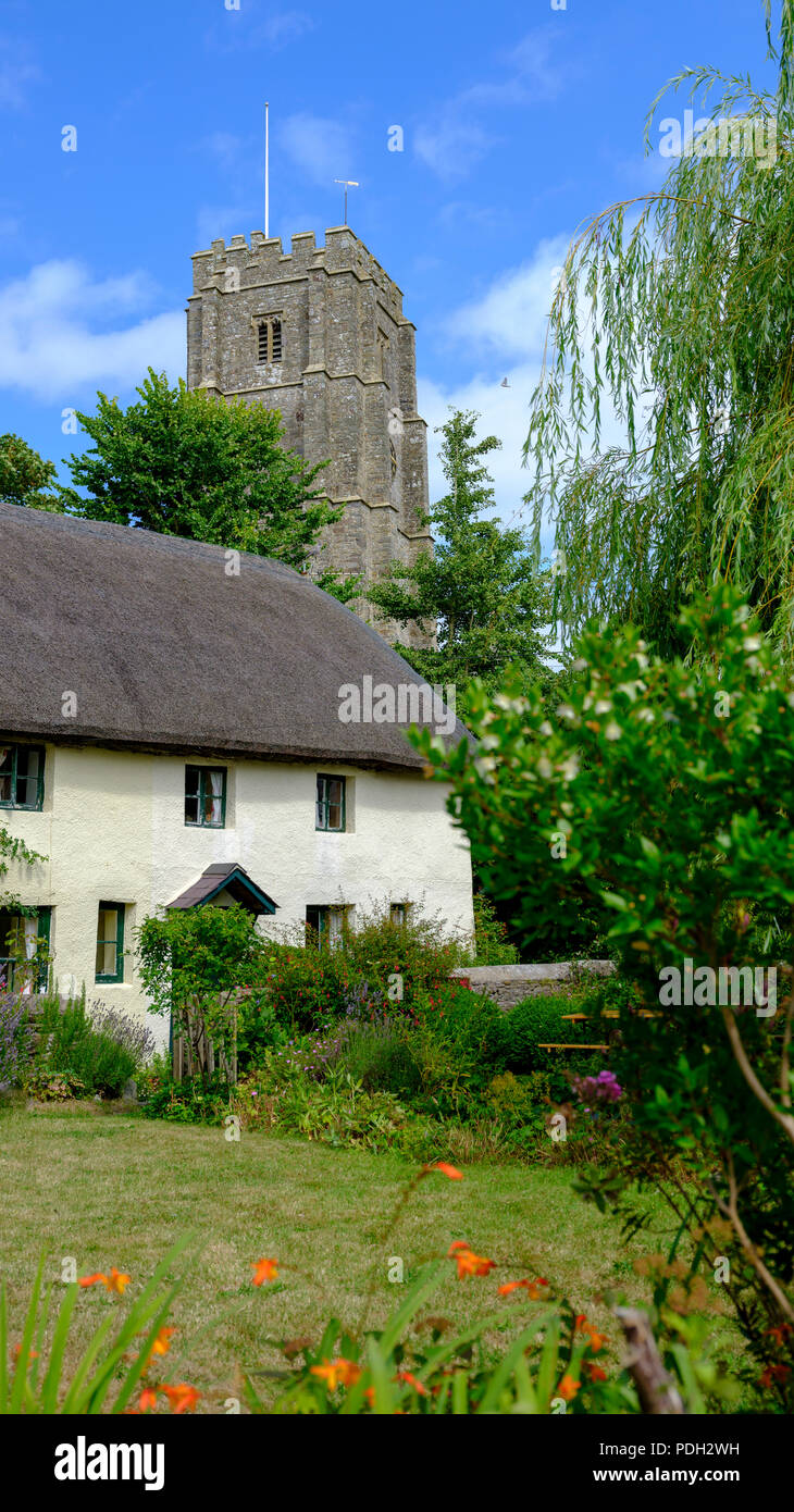 St George's Church and Village Cottages in the village of Georgham near ...