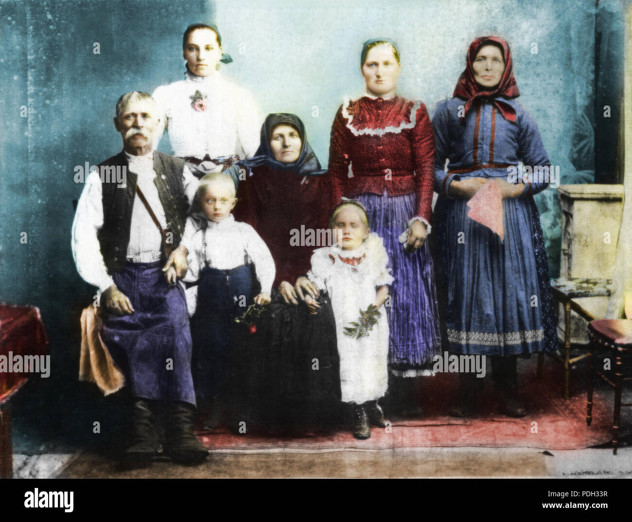 259 Photo History Nationality Hungary - A Slovak family (colored Stock ...