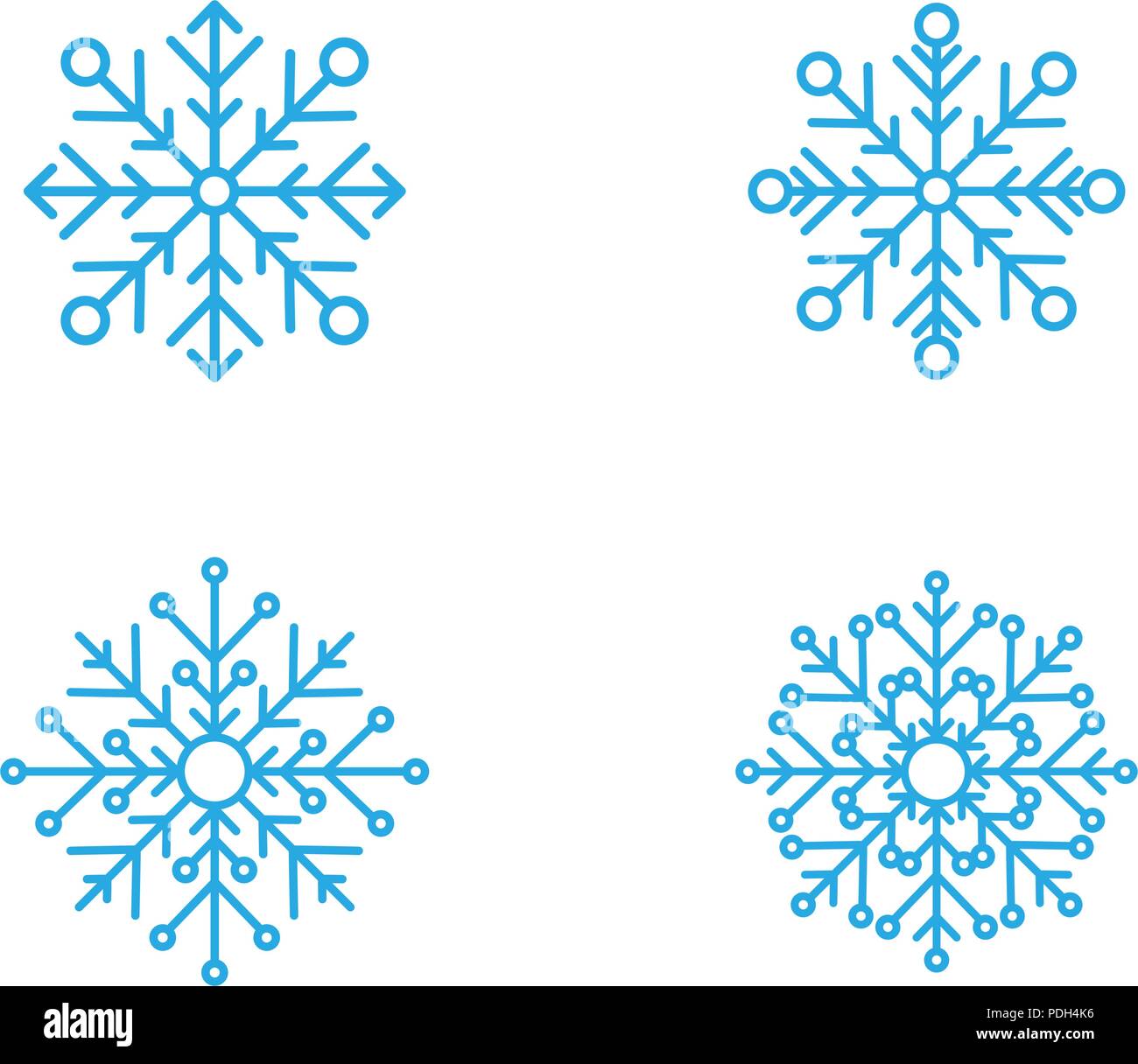 Snowflakes Style Design for Labels, Badges and Icons. Winter Frozen ...