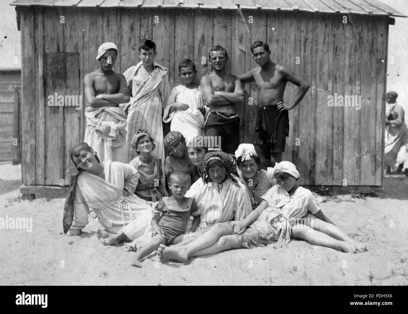 76 Beach, changing cabin, bathrobe, bathing suit, bathing caps, summer ...