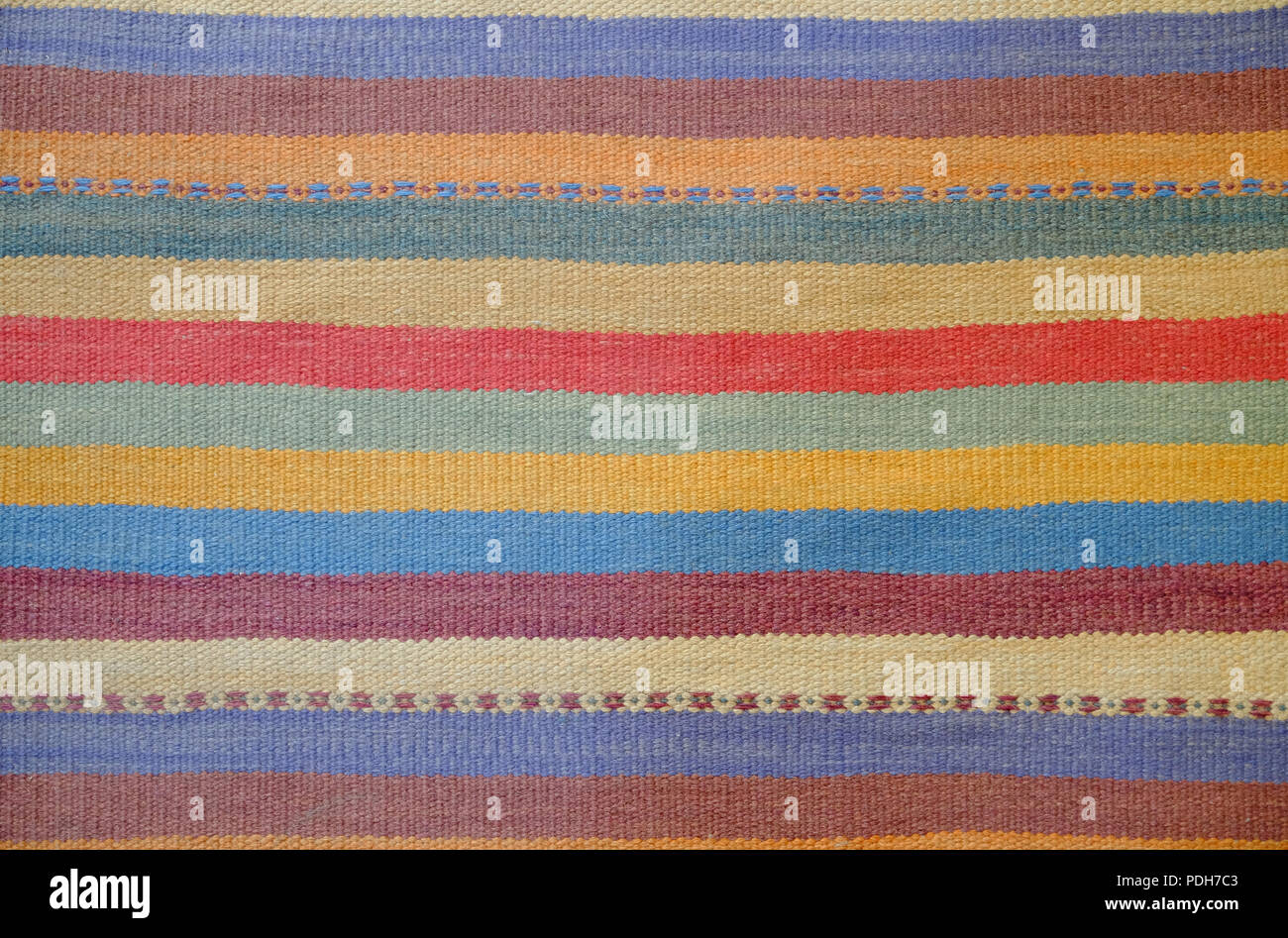 Colorful traditional Peruvian style, close-up rug surface. Textures ...