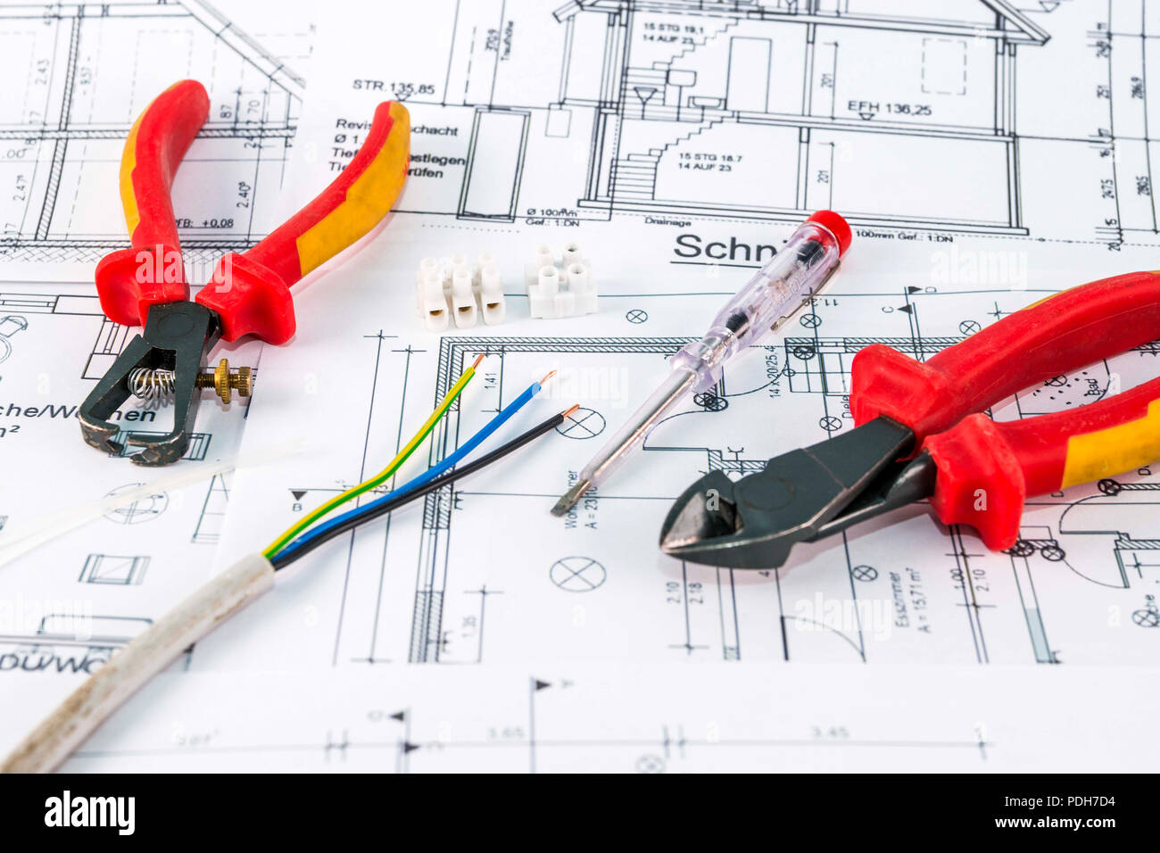 Electrical planning for a house Stock Photo - Alamy