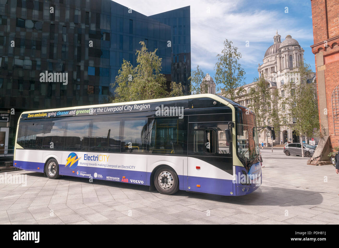 Liverpool, UK. , . Merseytravel Experimental rechargeable Stagecoach ...