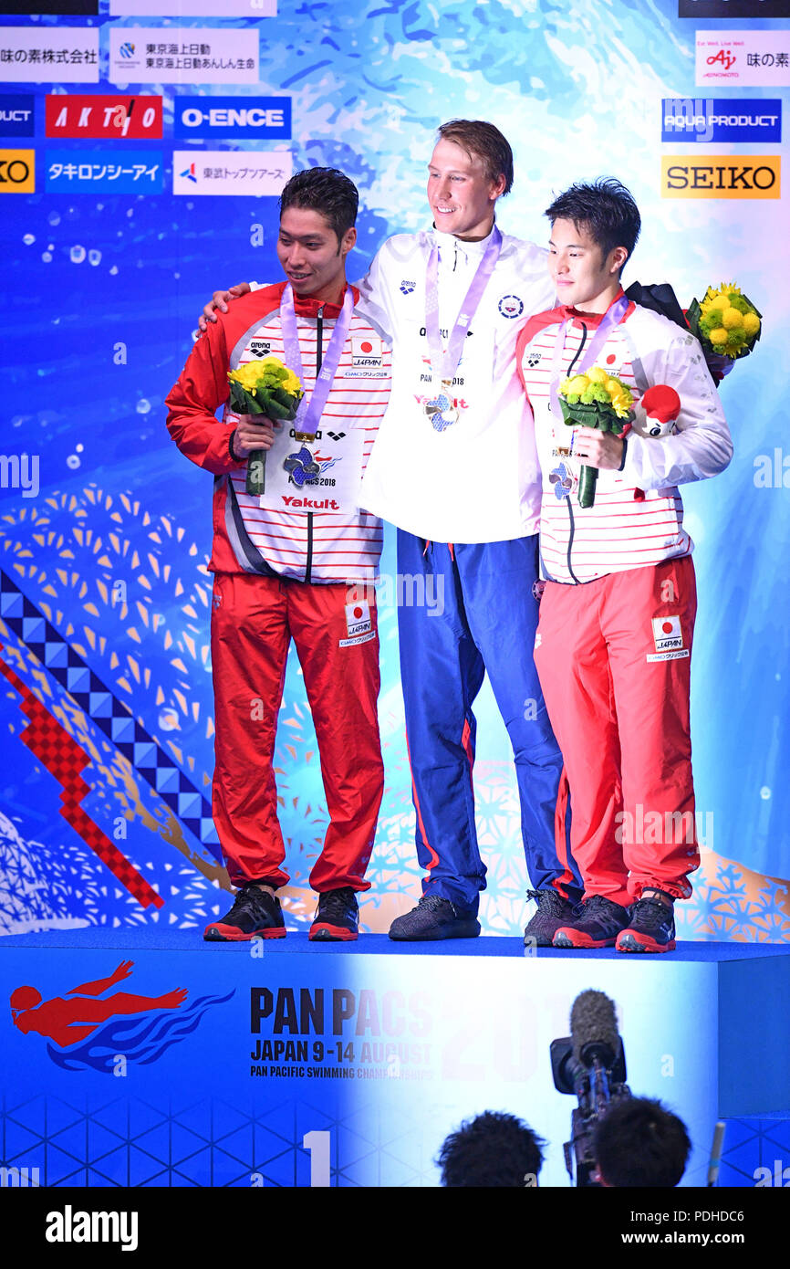 Tokyo, Japan. Credit: MATSUO. 9th Aug, 2018. (L-R) Kosuke Hagino (JPN), Chase Tyler Kalisz (USA ...