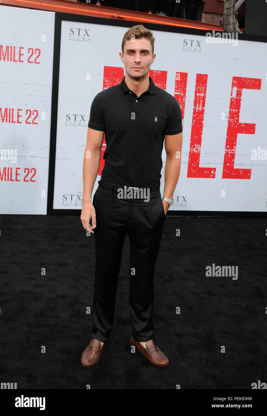 WESTWOOD, CA - AUGUST 09: Actor Alex Cubis attends the premiere of STX ...