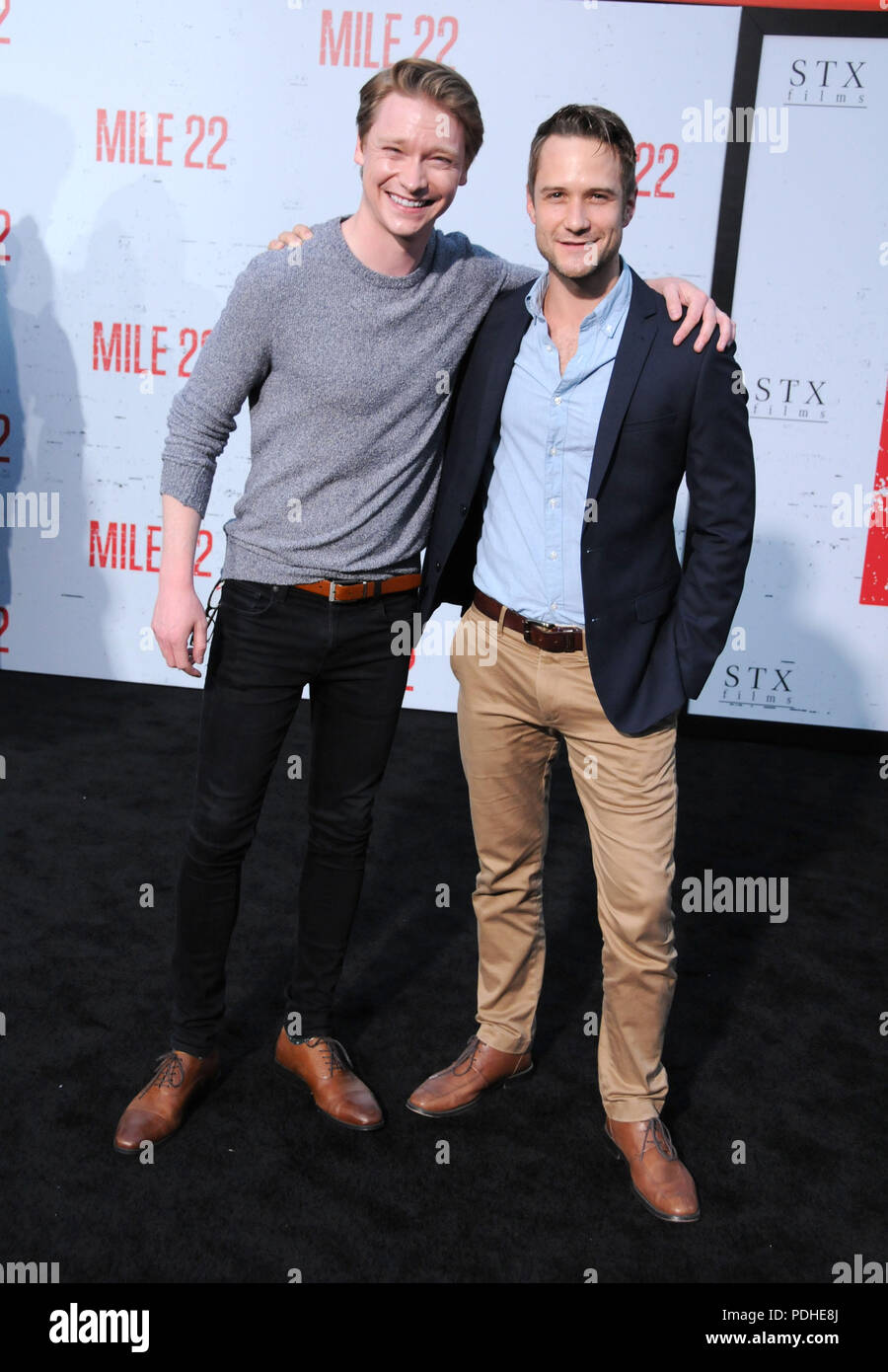 WESTWOOD, CA - AUGUST 09: (L-R) Actor Calum Worthy a nd actor Andrew ...