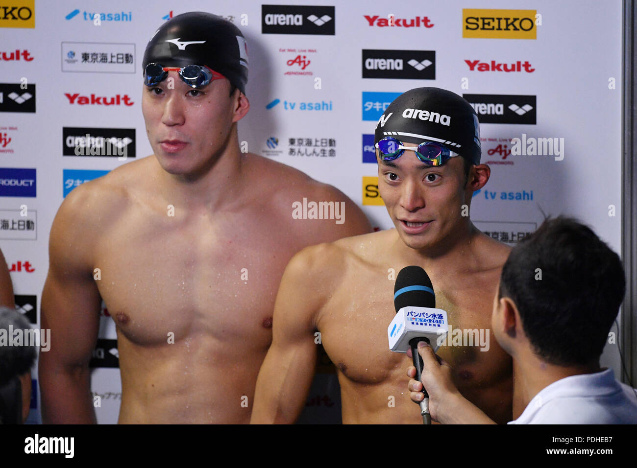 Tokyo, Japan. Credit: MATSUO. 9th Aug, 2018. (L-R) Yasuhiro Koseki ...