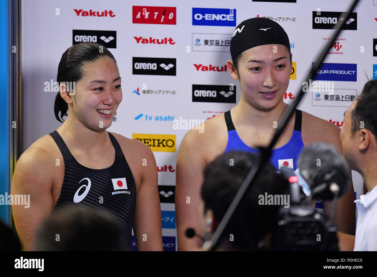 Tokyo, Japan. Credit: MATSUO. 9th Aug, 2018. (L-R) Tomomi Aoki Rikako ...