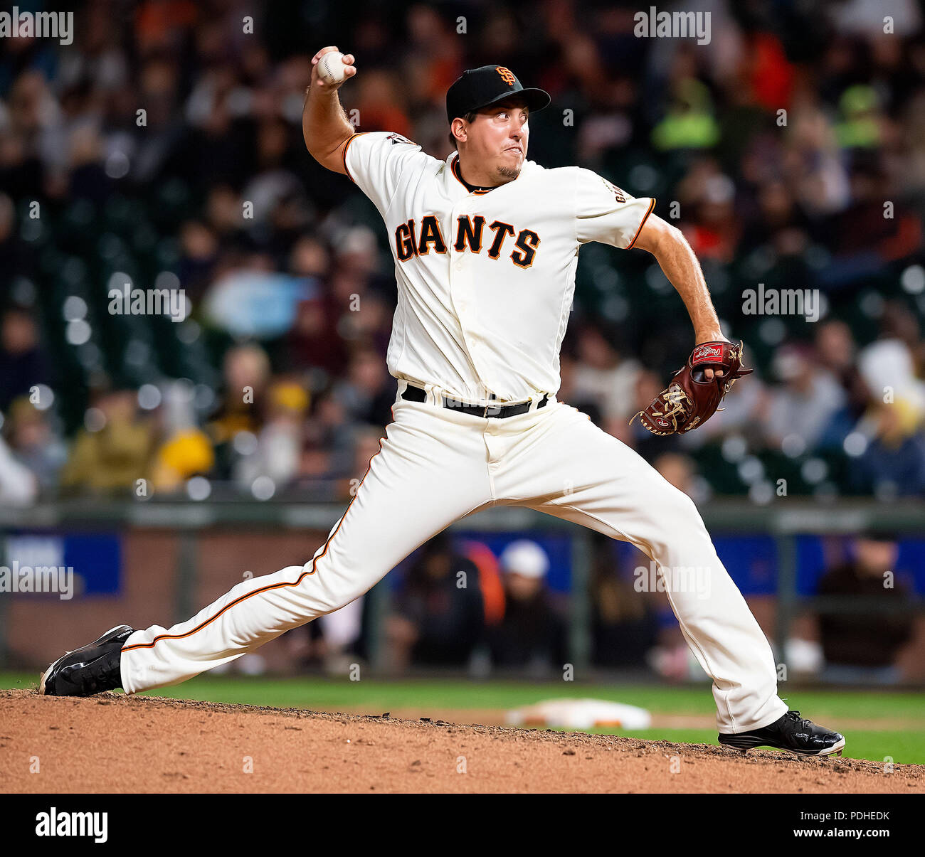 August 09, 2018: San Francisco Giants relief pitcher Derek Law (64 ...